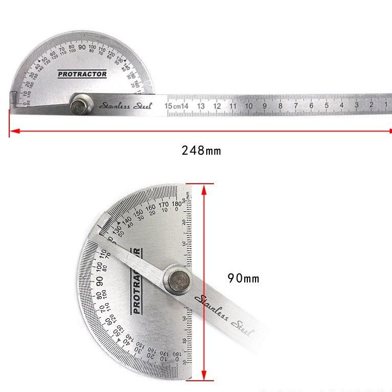 Stainless Steel Round Head Rotary Protractor Angle Finder Ru. | Shopee ...