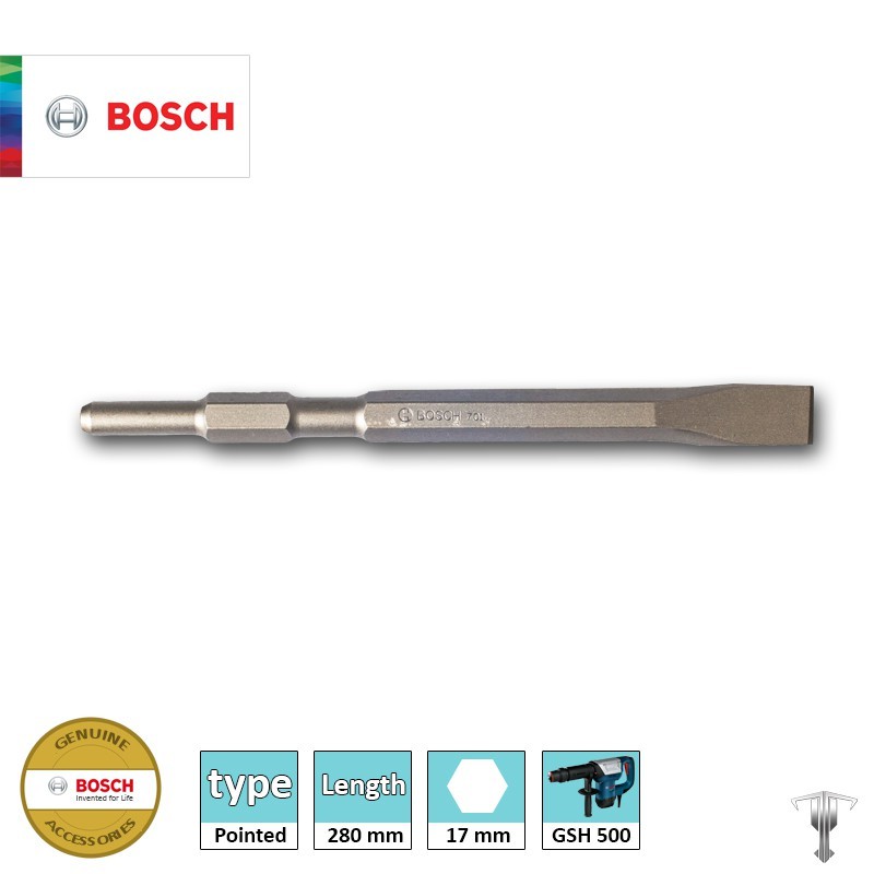 Bosch 2608684885 Hex Shank Flat Chisel 17 mm x 280 mm | Shopee Philippines