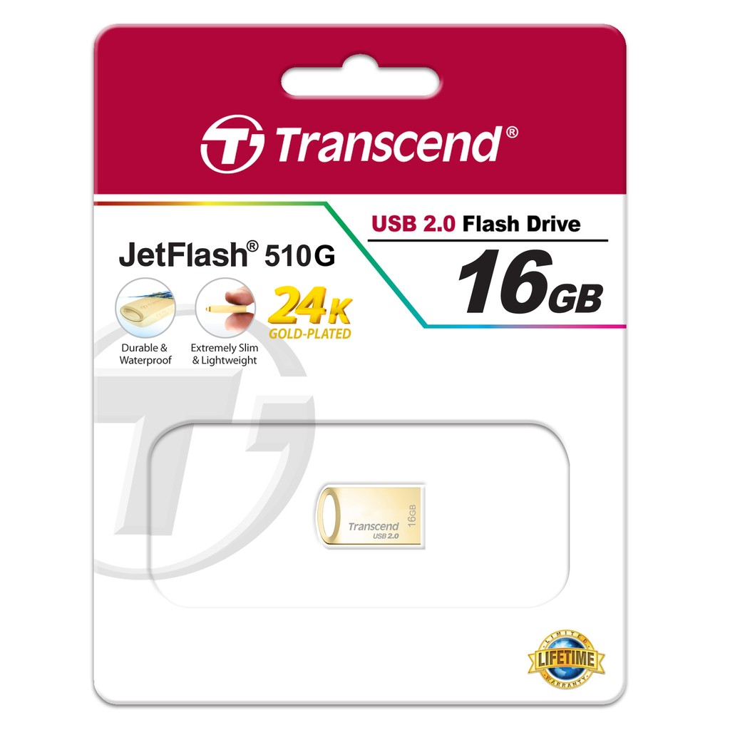 Transcend 16GB USB2.0 JetFlash 510G Flash Drive (Gold Plated) | Shopee ...