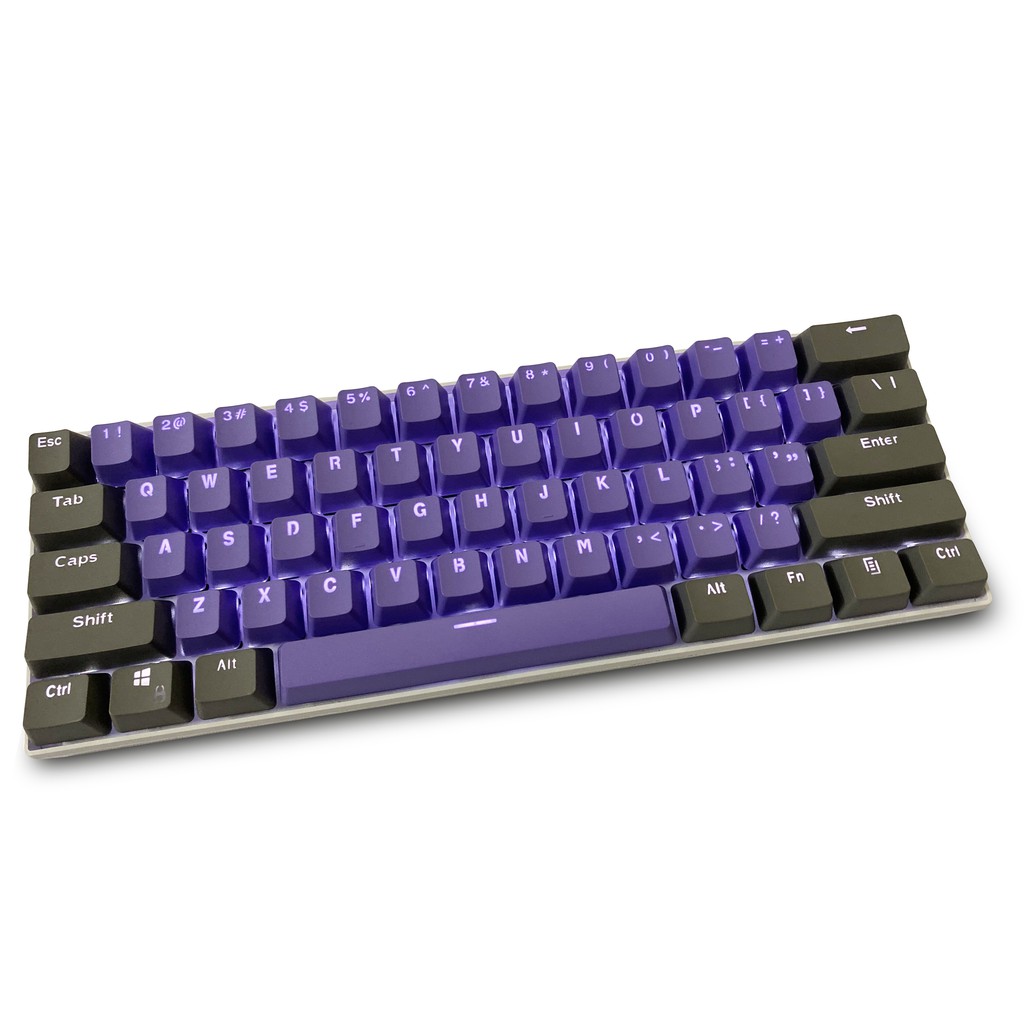 Grayish purple keycaps，61 keycaps, PBT keycaps, backlit two-color ...