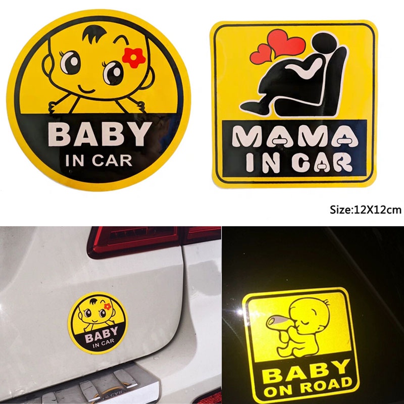 Car Sticker Baby In Car Decals Cartoon Reflective Car Styling ...