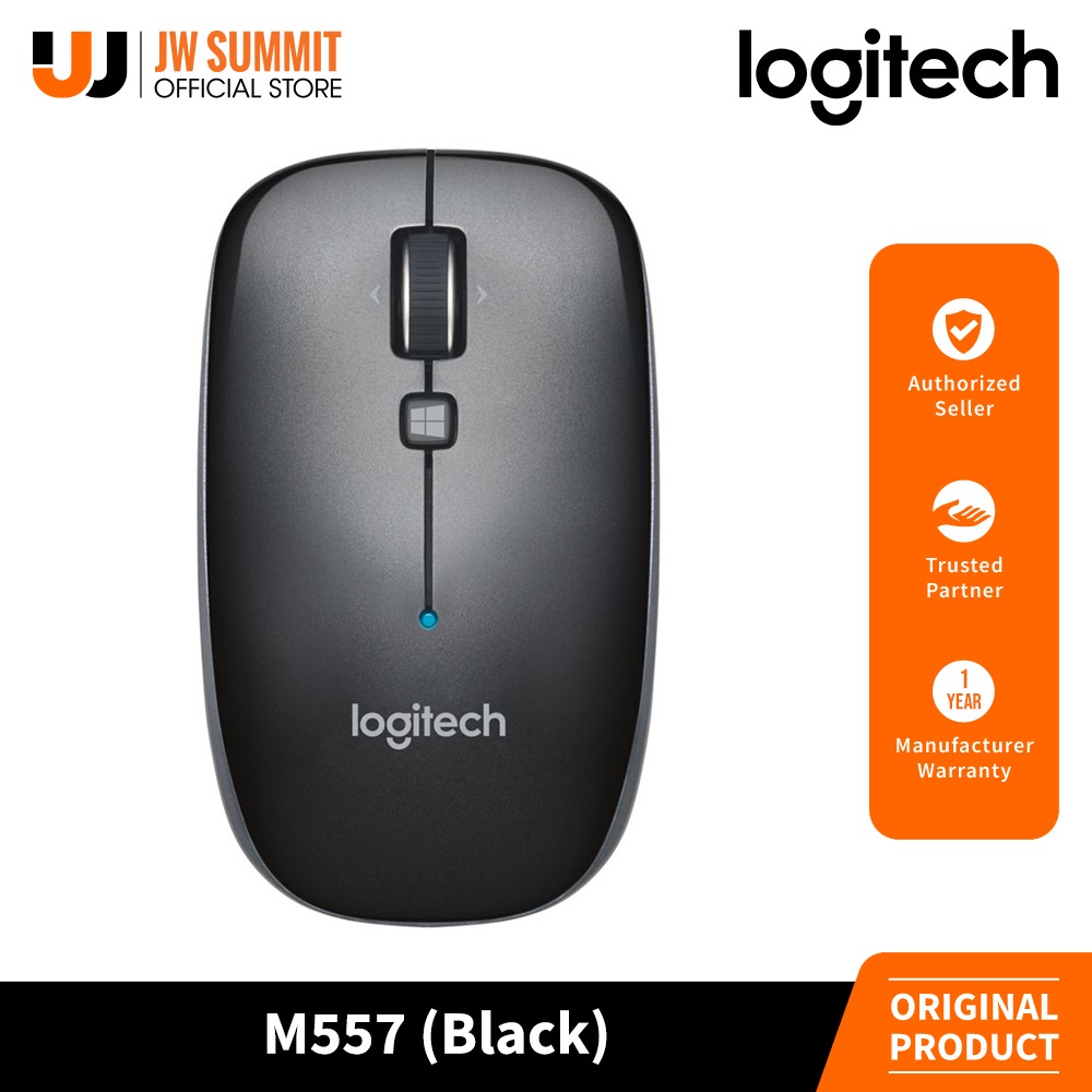 Logitech M557 for Windows & Mac, Ambidextrous Design Bluetooth Wireless ...