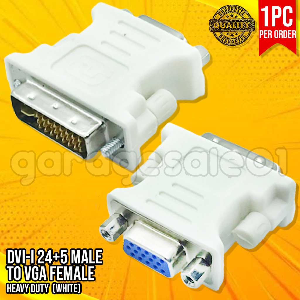 DVI-I 24+5 male to Vga female video connection adapter | Shopee Philippines