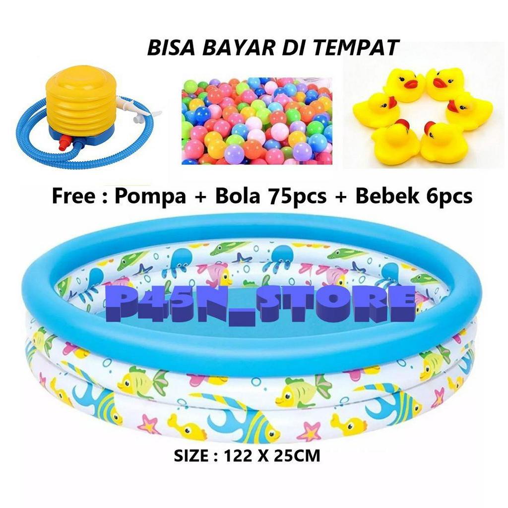 Bestway Swimming Pool Rubber Kids Bath Ball Ocean Life Pool 51009+pump ...