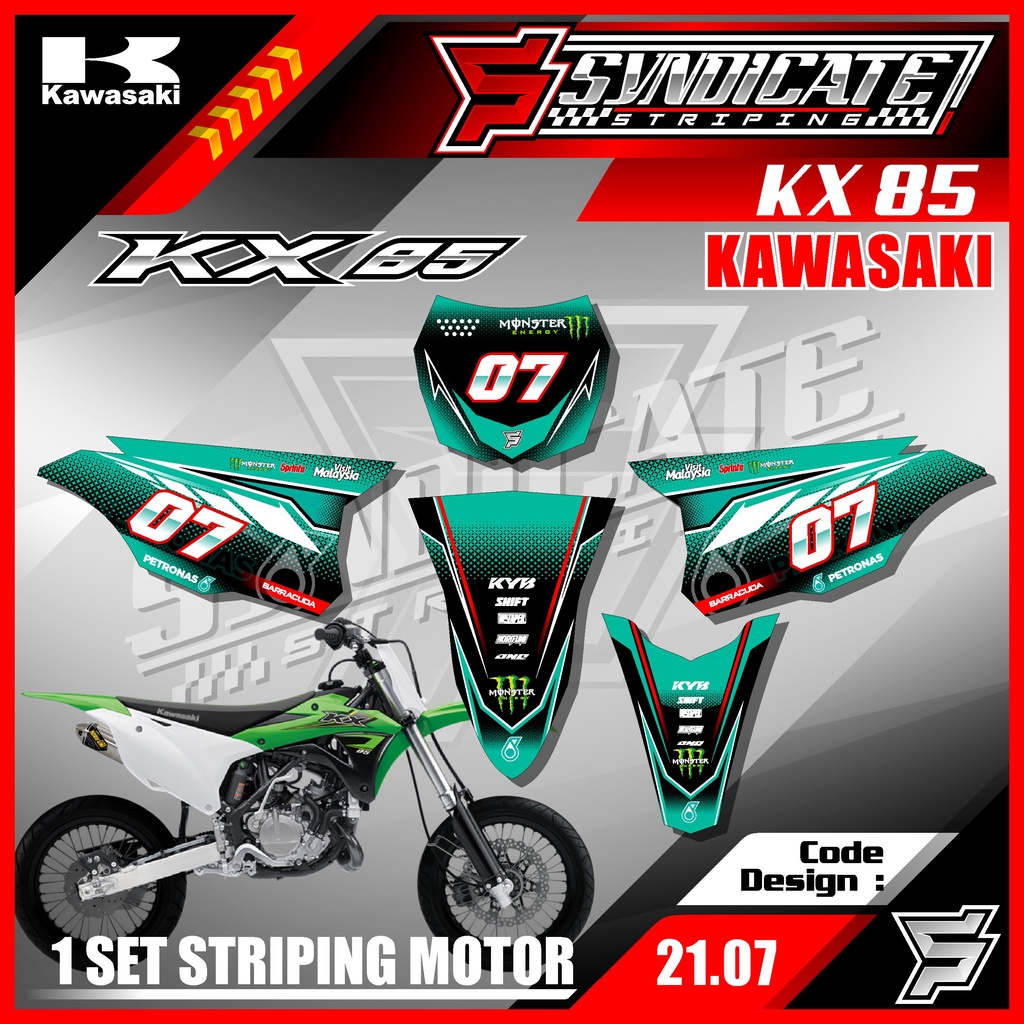 Sticker STRIPING Variation Of Motorcycle Duck TRAIL MODIF KAWASAKI Kx85 ...