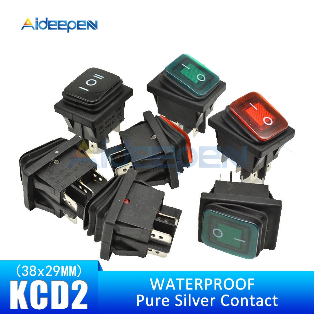 KCD2 Waterproof Rocker Switch ON-OFF ON-OFF-ON 4PIN 6PIN Button Boat ...