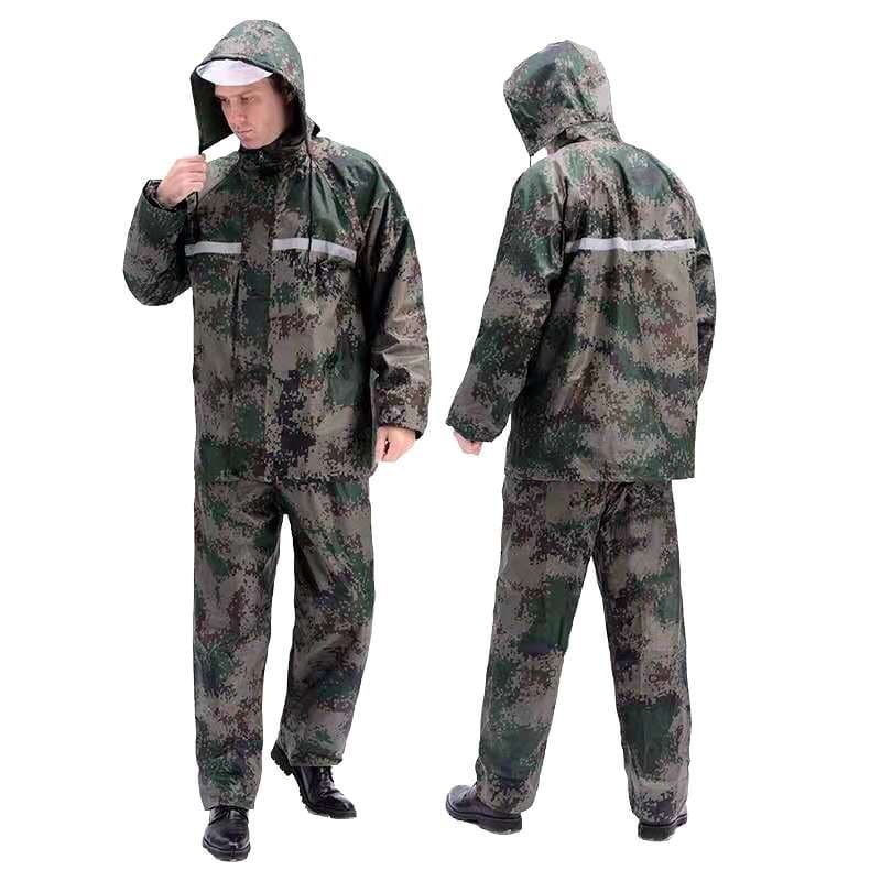 Camouflage Free Size Unisex Raincoat For Motorcycle terno with hood ...