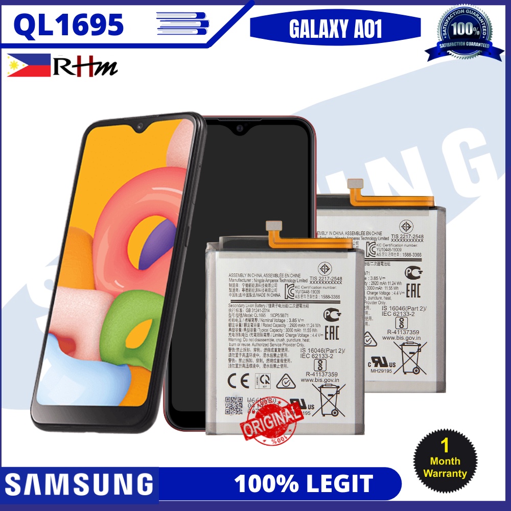SAM SUNG A01 Battery, Model QL1695 (3000MAH),Original Equipment ...