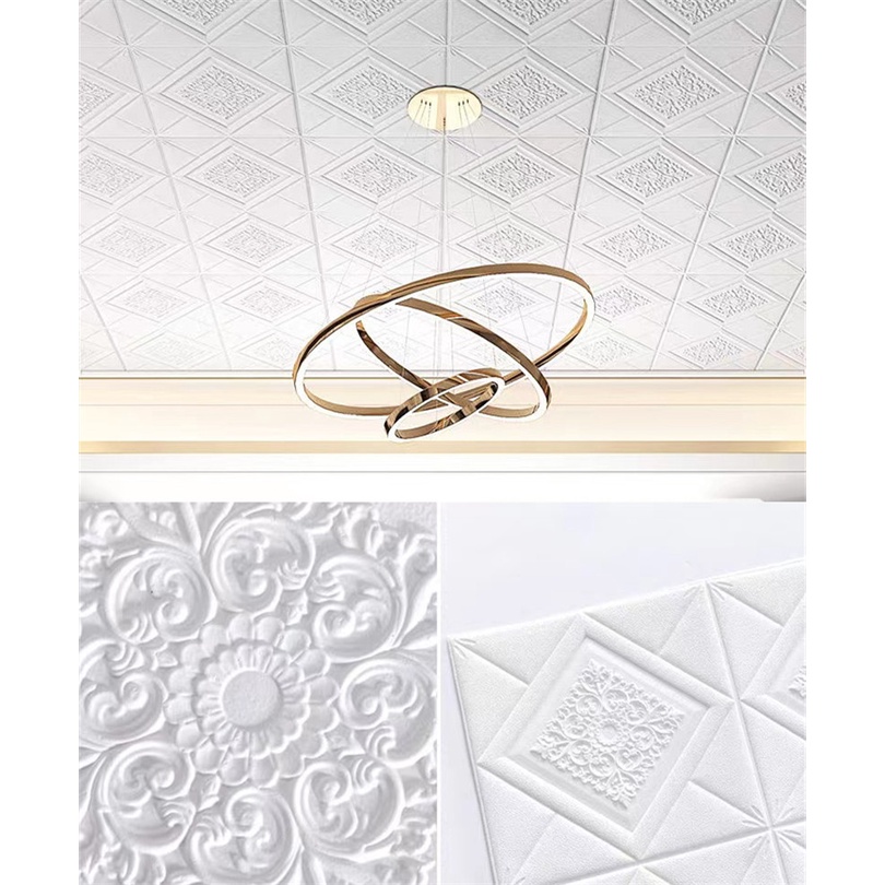 3D Ceiling Self-adhesive Wallpaper PVC Waterproof Wall Stickers Living ...