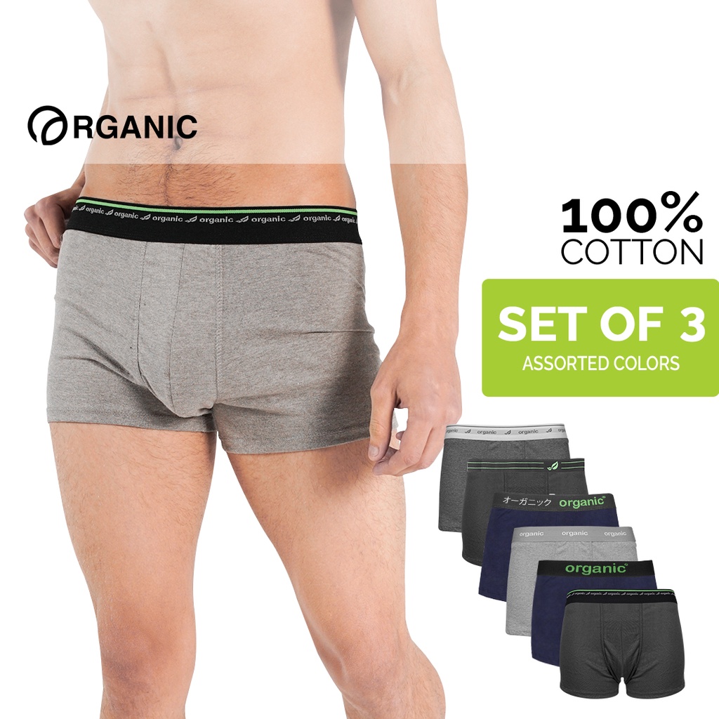 Organic Boxer Brief for Men Short Set of 3 Random Colors Mens Boxers ...
