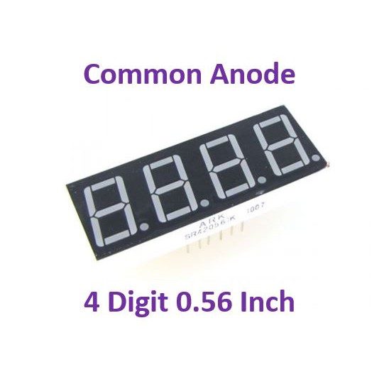 4 DIGIT 7 SEGMENT 0.56 INCH COMMON ANODE RED 4 BIT SEVEN SEGMENT 0.56 ...