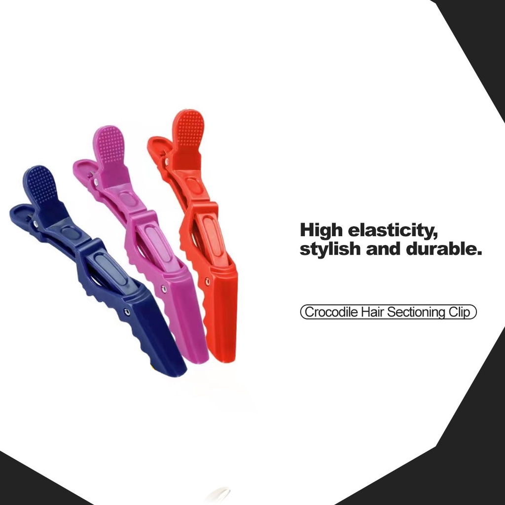 AD Salon Use 6 pcs 1 pack Crocodile Hair Sectioning Clip 4.41inch ...