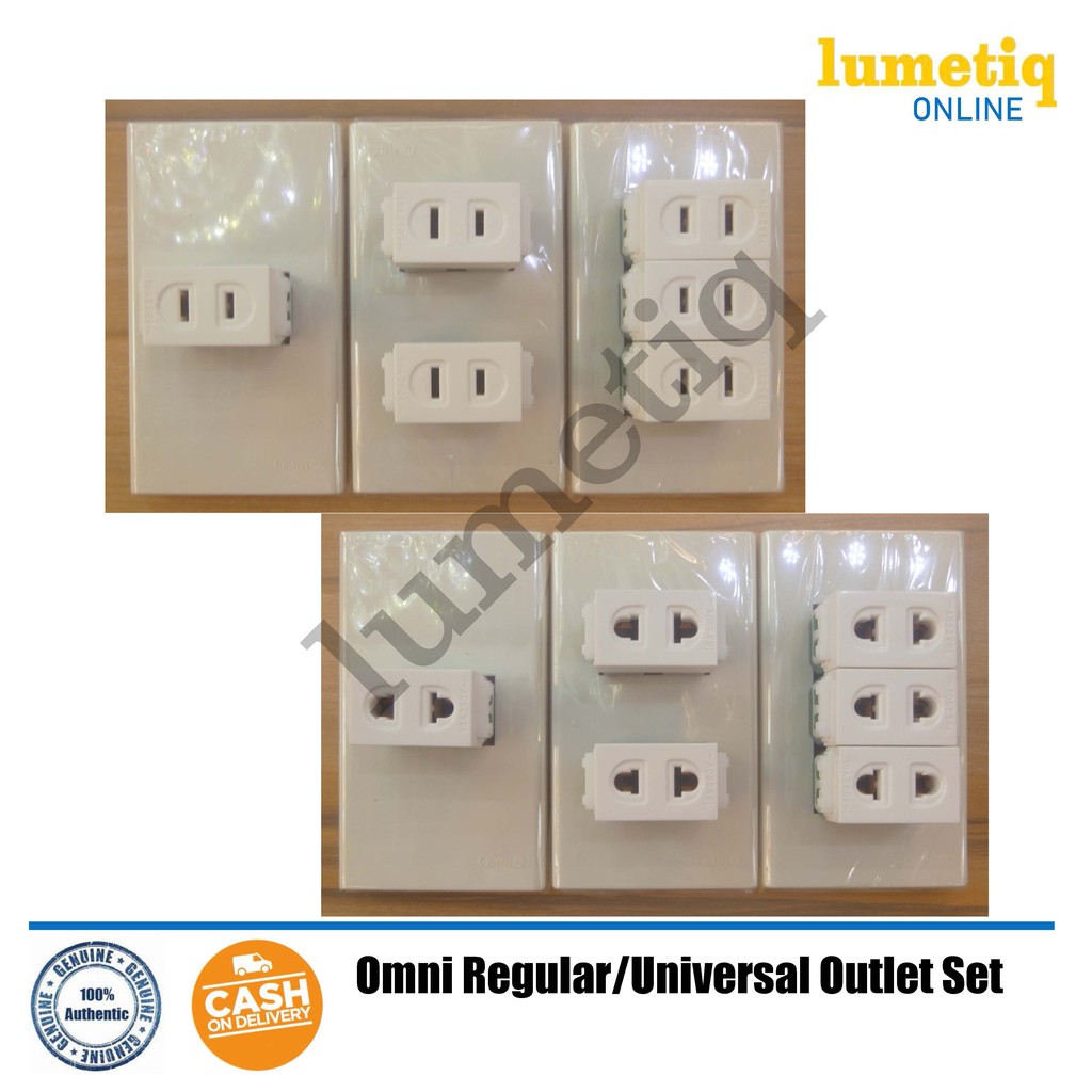 OMNI Wide Series Universal/Regular Convenience Outlet Set (1/2/3 Gang ...