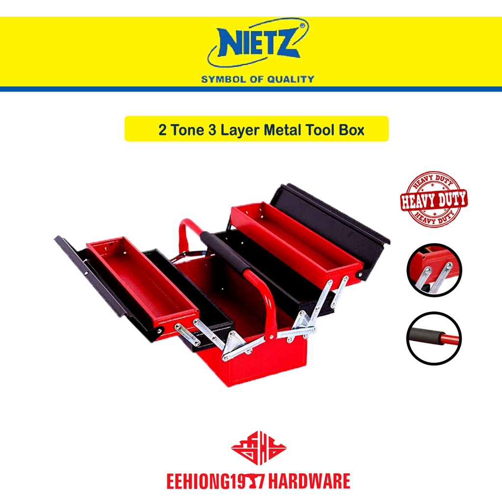 Nietz 2Tone heavy duty 3 Layer Cantilever Metal Tool Box metal tool box ...