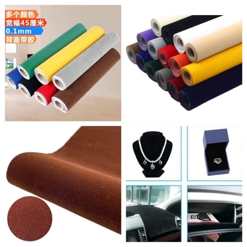5 Meters self Adhesive Velvet Fabric Velour Felt Sticker Vinyl Film ...