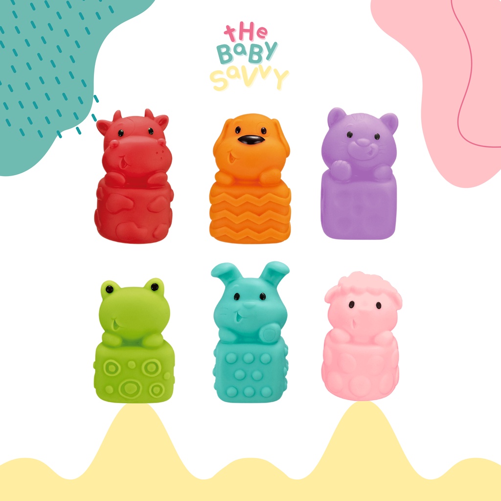 THEBABYSAVVY Silicon Rubber Animal Soft Baby Sensory Toy Educational ...