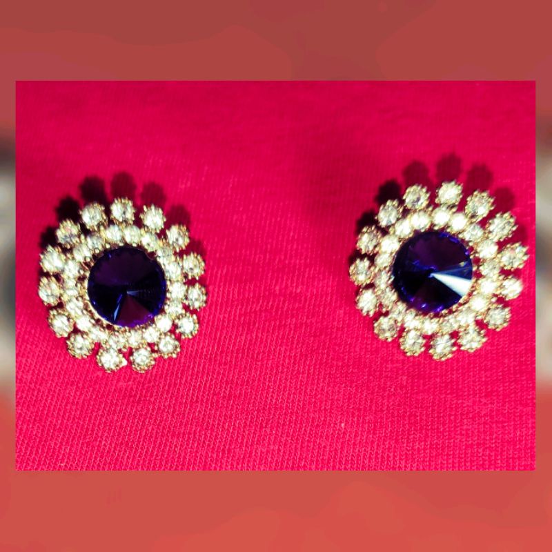 Earrings - Royal Blue Stud Design | Shopee Philippines