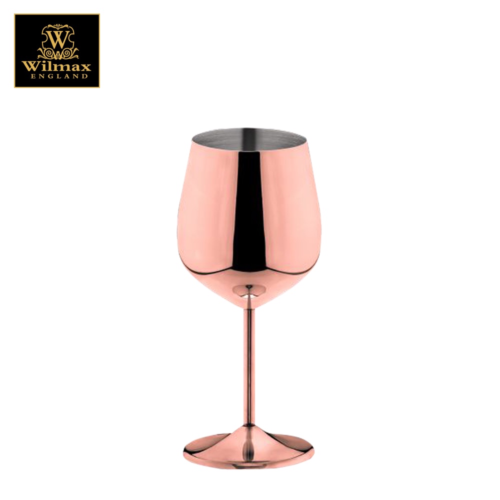 Wilmax England Stainless Steel Glass Copper Wine Drinking Glass 19fl Oz ...