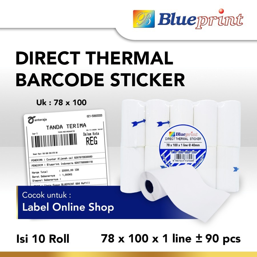 Thermal Paper Sticker Label Roll 78x100 mm | Shopee Philippines