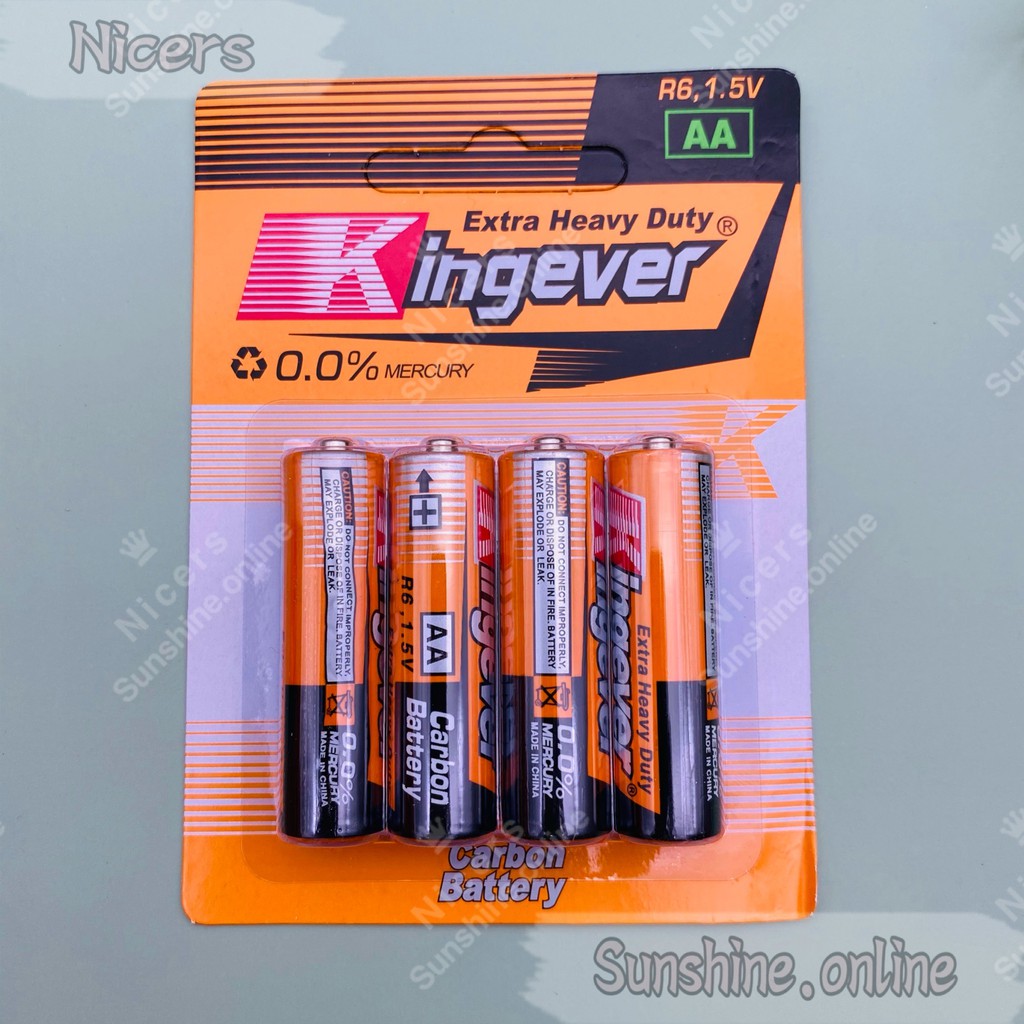 Kingever Battery Extra Heavy Duty AA, AAA ,D,9V | Shopee Philippines