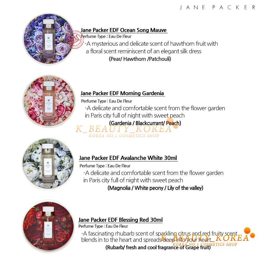 [Jane Packer] Morning Gardenia Flower Perfume EDF Fragrance 30ml ...