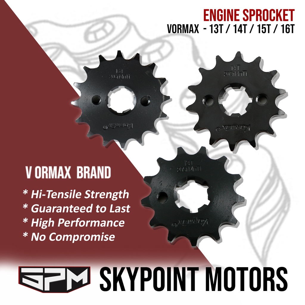 STX,RAIDER 150,XRM, TMX, CT100, ENGINE SPROCKET COLLECTION VORMAX (9103 ...