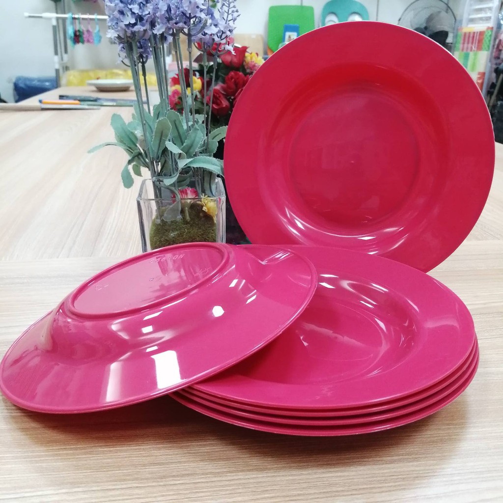 9” 1PC PLASTIC ROUND PLATE / REUSABLE DINNER PLATE / DISH PLATE / PARTY ...