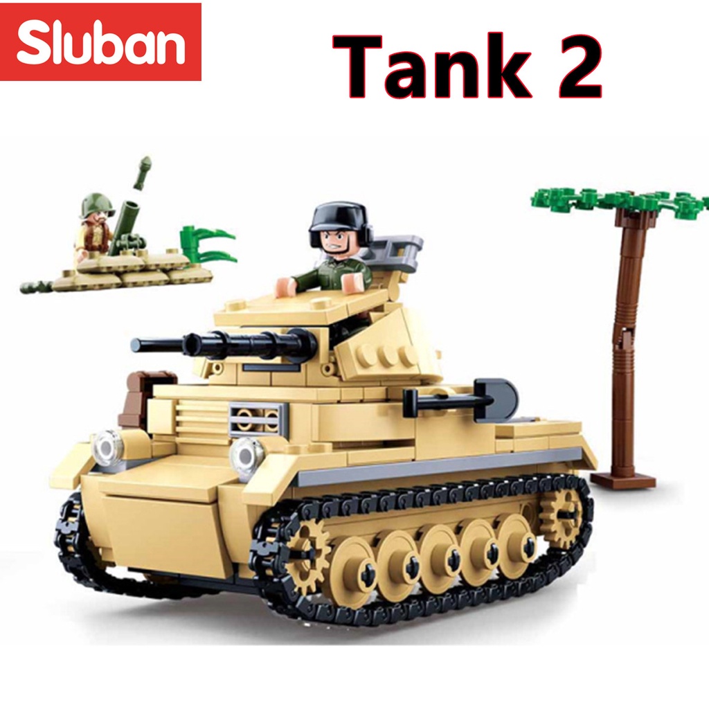 Sluban Building Block Toys Ww2 Army Panzer Ii Tank 356 Pcs Bricks B0691 ...