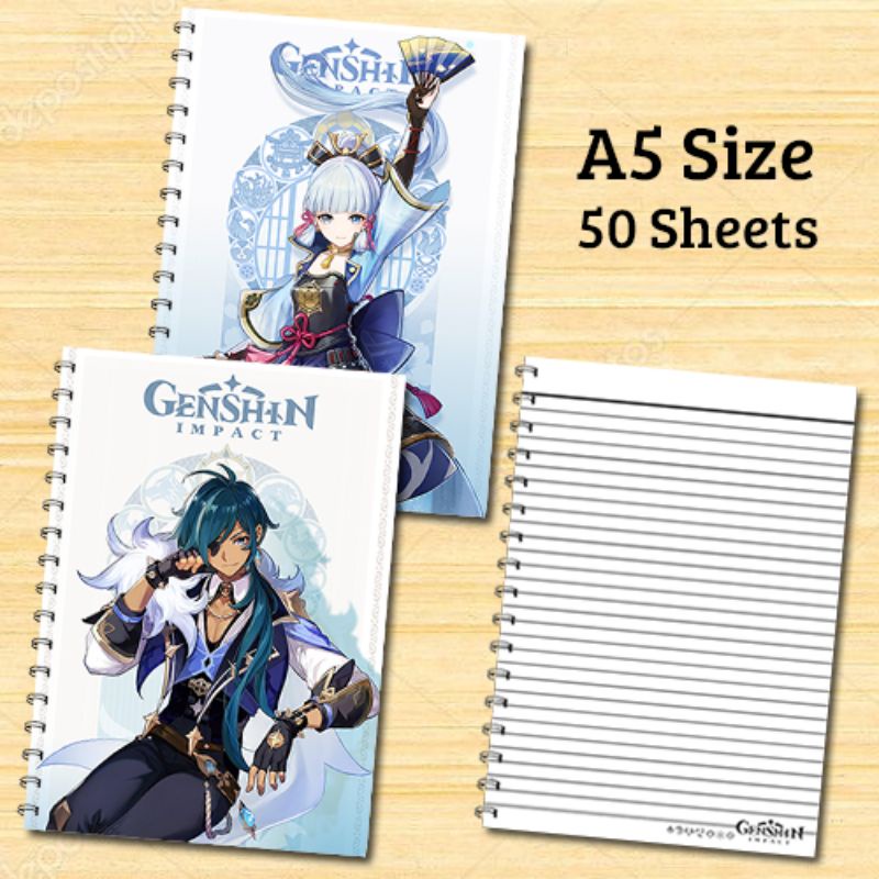 A5 Size Genshin Impact Notebook Cryo Element Stationary Notes Journal ...