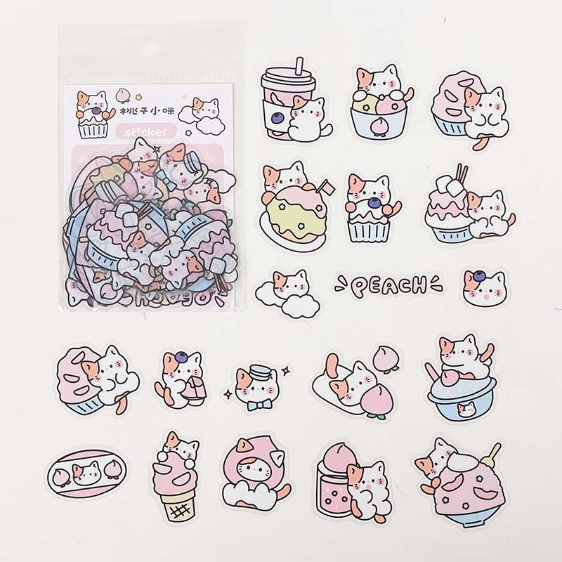 40 Pcs Cartoon Pet Series Decor Stickers Pack Waterproof PET Tearable ...