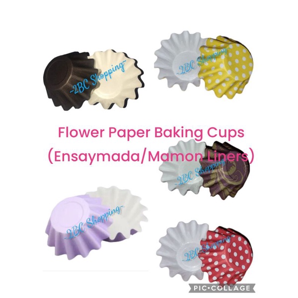3 oz Flower Paper Baking Cups for Mamon/Ensaymada/Mochi (50 pcs ...