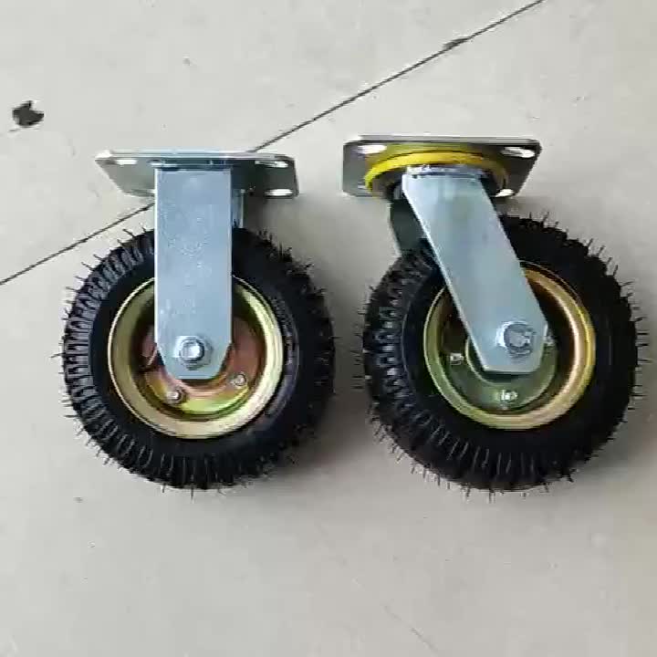 Rubber Wheel 6 Inch Push Cart Trolley Heavy Duty Universal Trolley ...