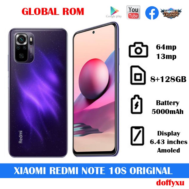 Original Redmi Note 10s 8/128GB Global ROM 64MP Amoled Screen NTC ...