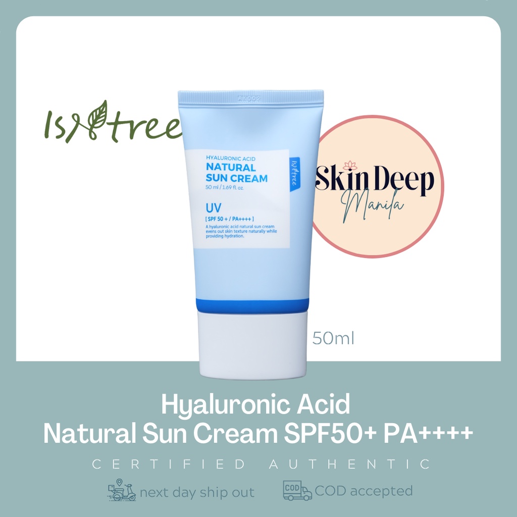 Isntree Hyaluronic Acid Natural Sun Cream 50ml SPF 50 PA++++ / Physical ...