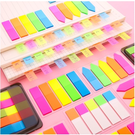 5 Colors Fluorescent Label Stickers Post It Index Mark Bookmark Student ...