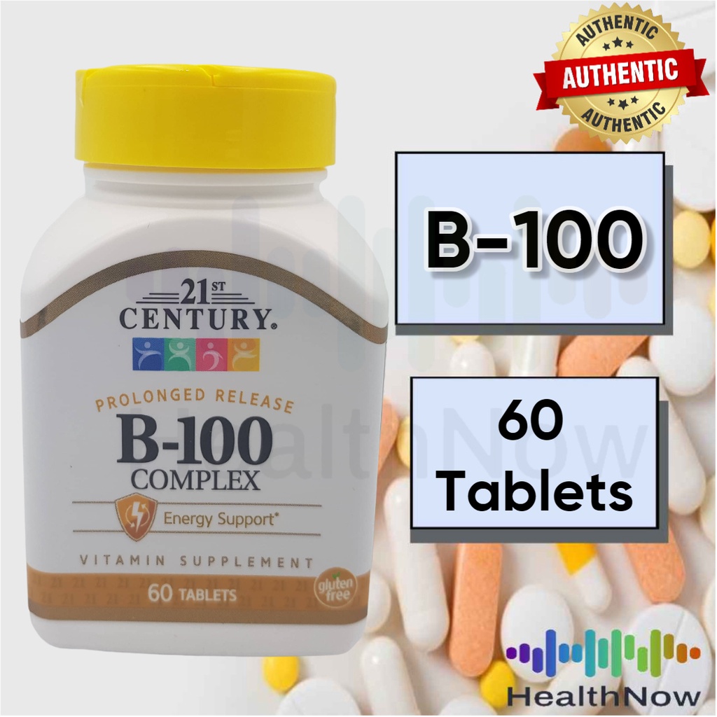 21st Century, B-100 Complex, Prolonged Release, 60 Tablets | Shopee ...