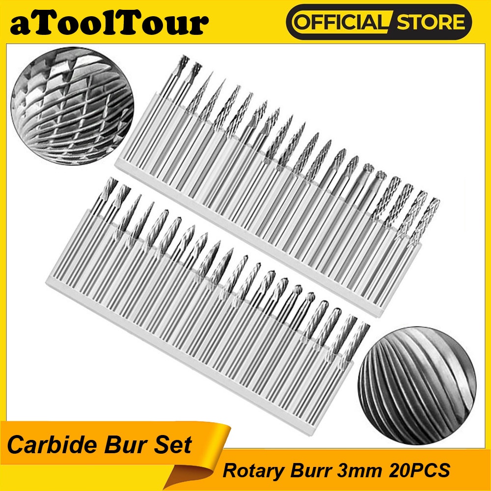 Carbide Burr 3x3mm Tungsten Rotary Burr 1/8" Carving Engrave Rotary ...