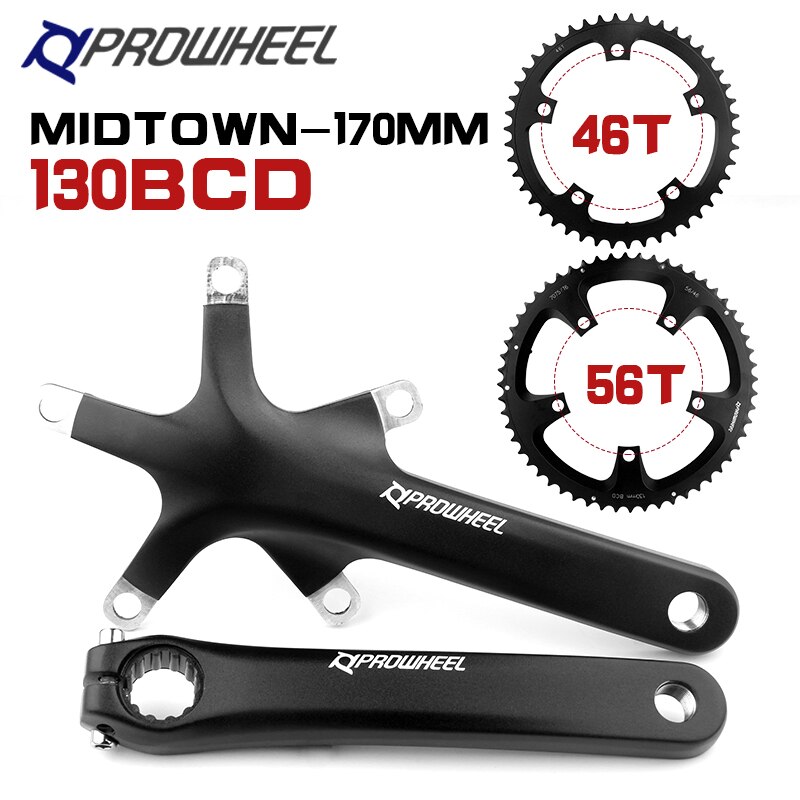 Prowheel Bicycle 170mm Crankset 130BCD 46T 56T Chainring Single Plate ...