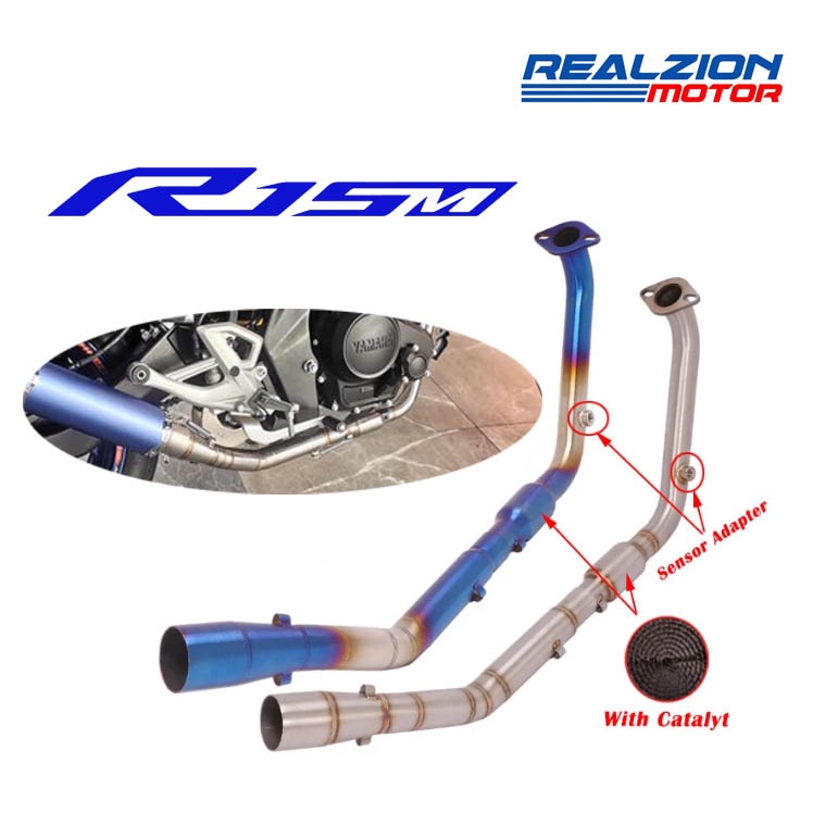 51mm Motorcycle Stainless Elbow Exhaust For YAMAHA R15M v4 R15 with ...