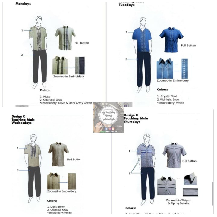 DepED National Teaching Uniform for Men's FABRIC & EMBROIDERY W ...