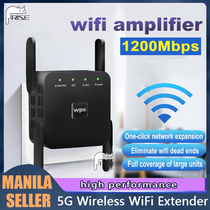 RISE Wifi Extender 5g WiFi Repeater 5G Dual Band WiFi Range Extender ...