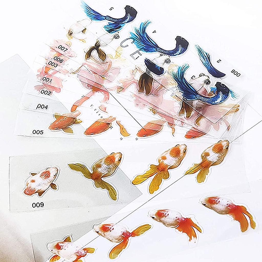 3D Goldfish Koi Pond Clear Film Sticker Simulation Resin Decorative ...