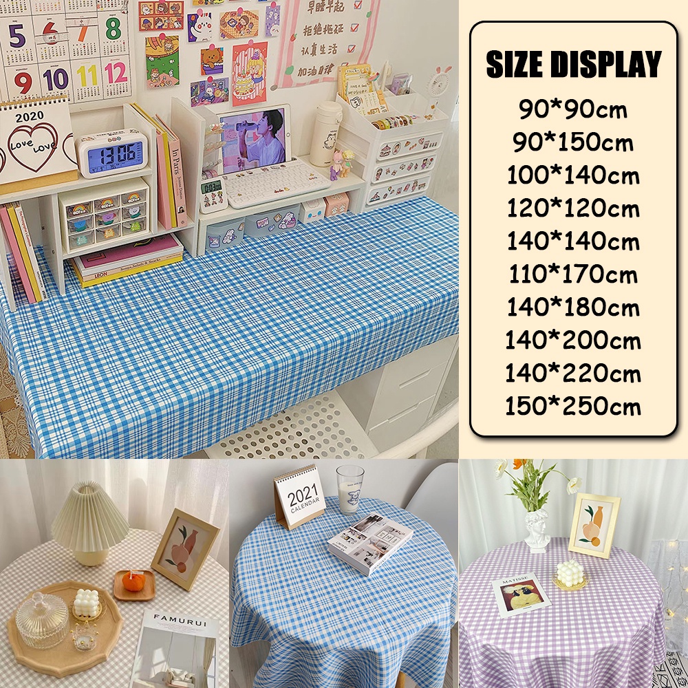 Large Table Cloth Desktop Decoration Plaid Tablecloth Contrast Color ...