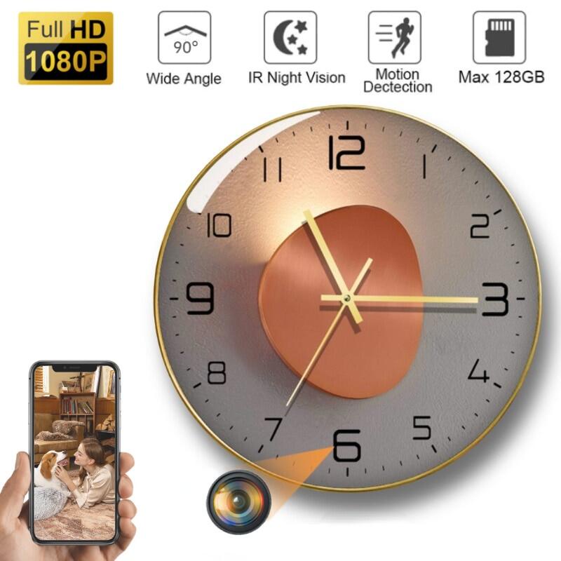 1080P HD Mini Camera Wireless WIFI Wall Clock Camera Night Vision ...