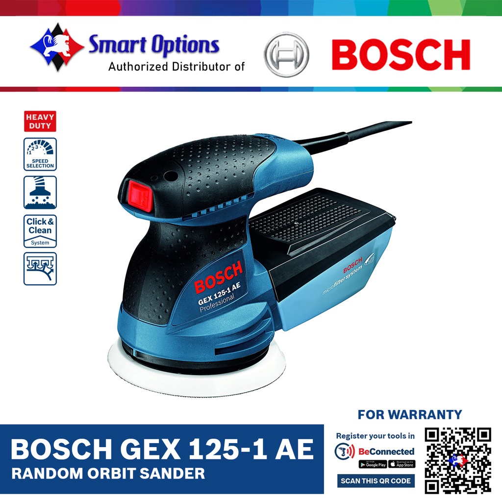 BOSCH GEX 125-1 AE RANDOM ORBIT SANDER PROFESSIONAL | Shopee Philippines