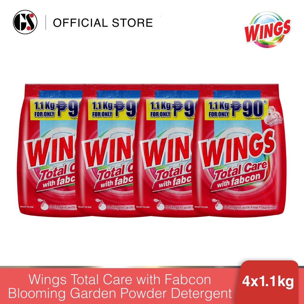 Wings Total Care with Fabcon Blooming Garden Powder Detergent 1.1kg Set ...