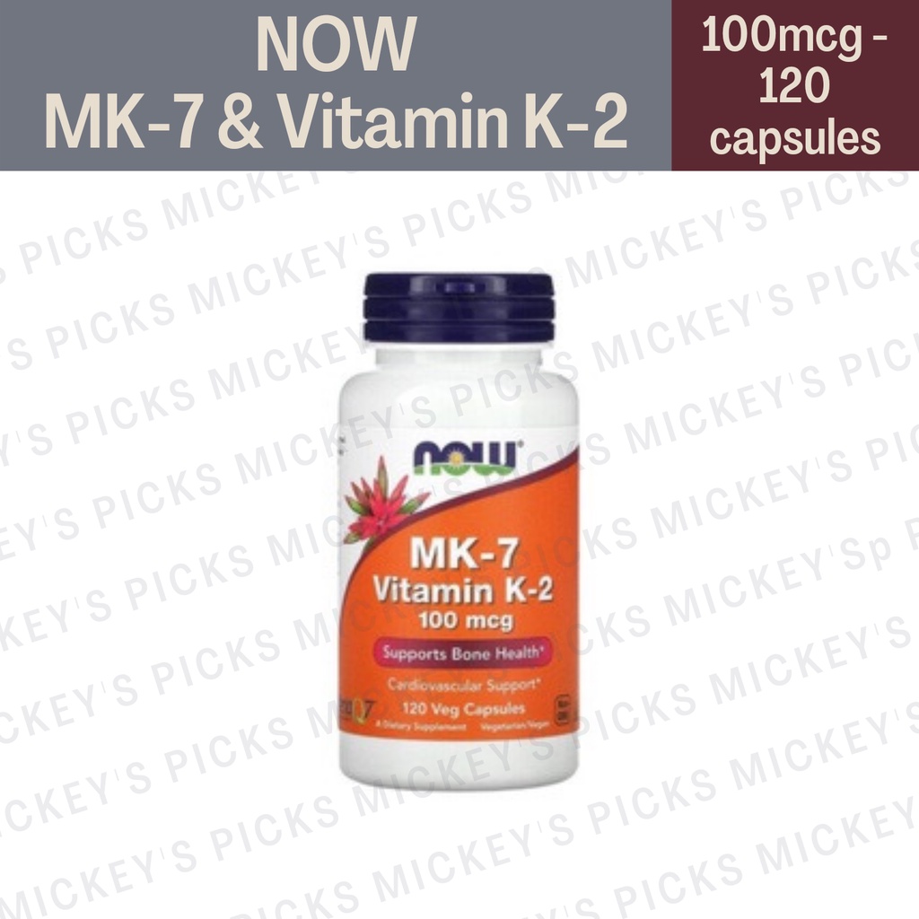 Now Foods, MK-7 Vitamin K-2 , 100 mcg, 120 Veg Capsules | Shopee ...