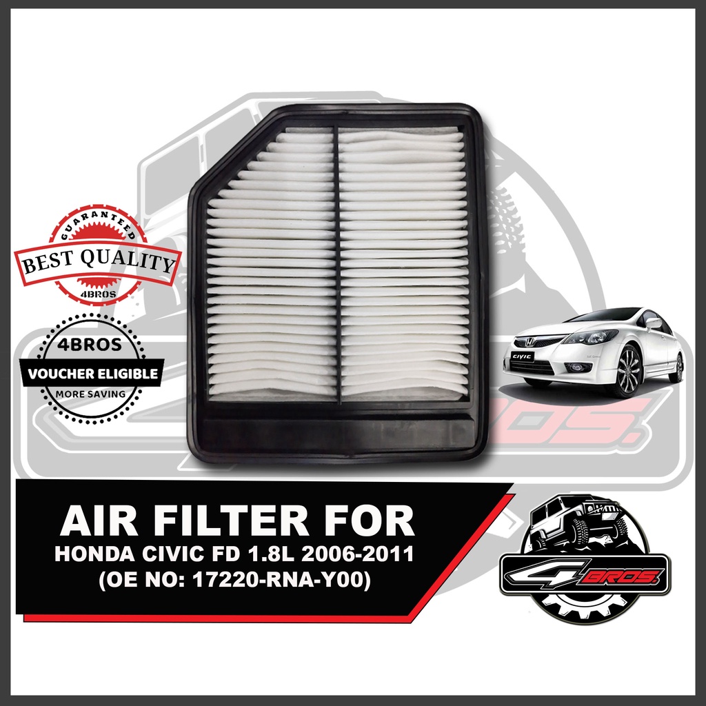 Excellabs Air Filter for Honda Civic FD 1.8L 2006 to 2011 ( 17220-RNA ...