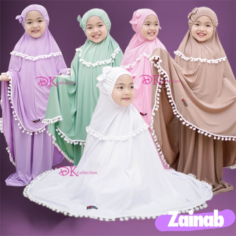ZAINAB Children's Mukena with Cute Pompoms | Shopee Philippines