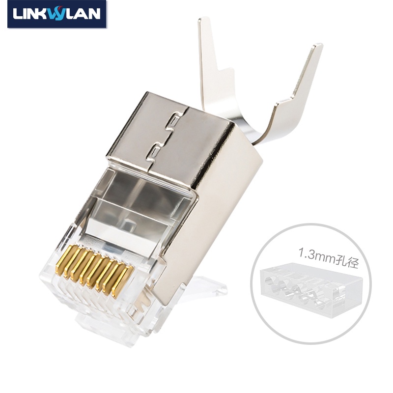 Linkwylan RJ45 Cat6A Cat7 CAT8 Modular Plug Shielded Metal Clip Type ...